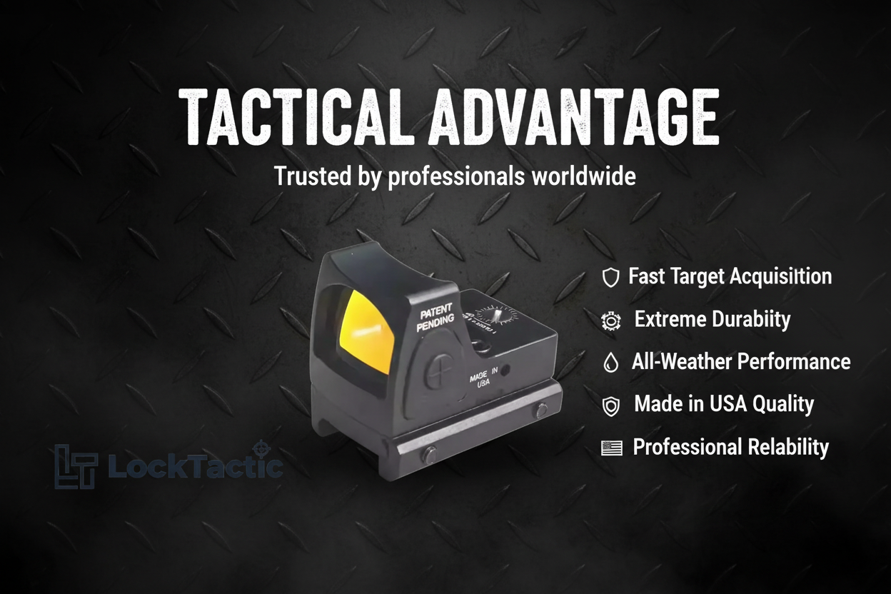 LockTactic RMR Miniature Reflex Red Dot Sight | Ultra-Lightweight 60g